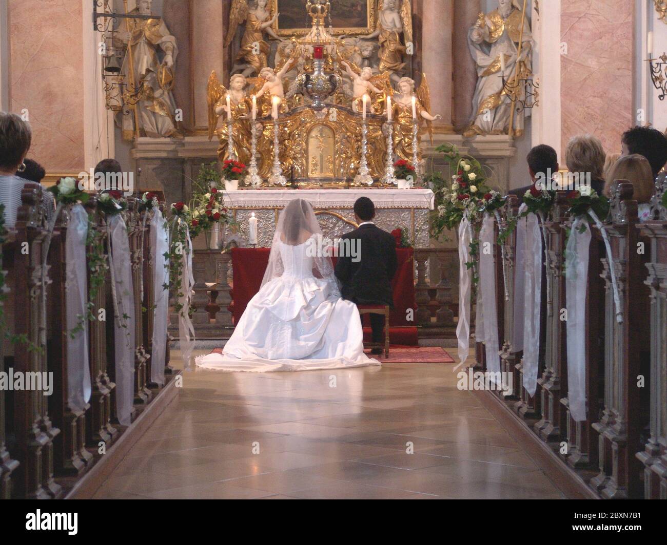 Wedding ceremony in the church Stock Photo - Alamy
