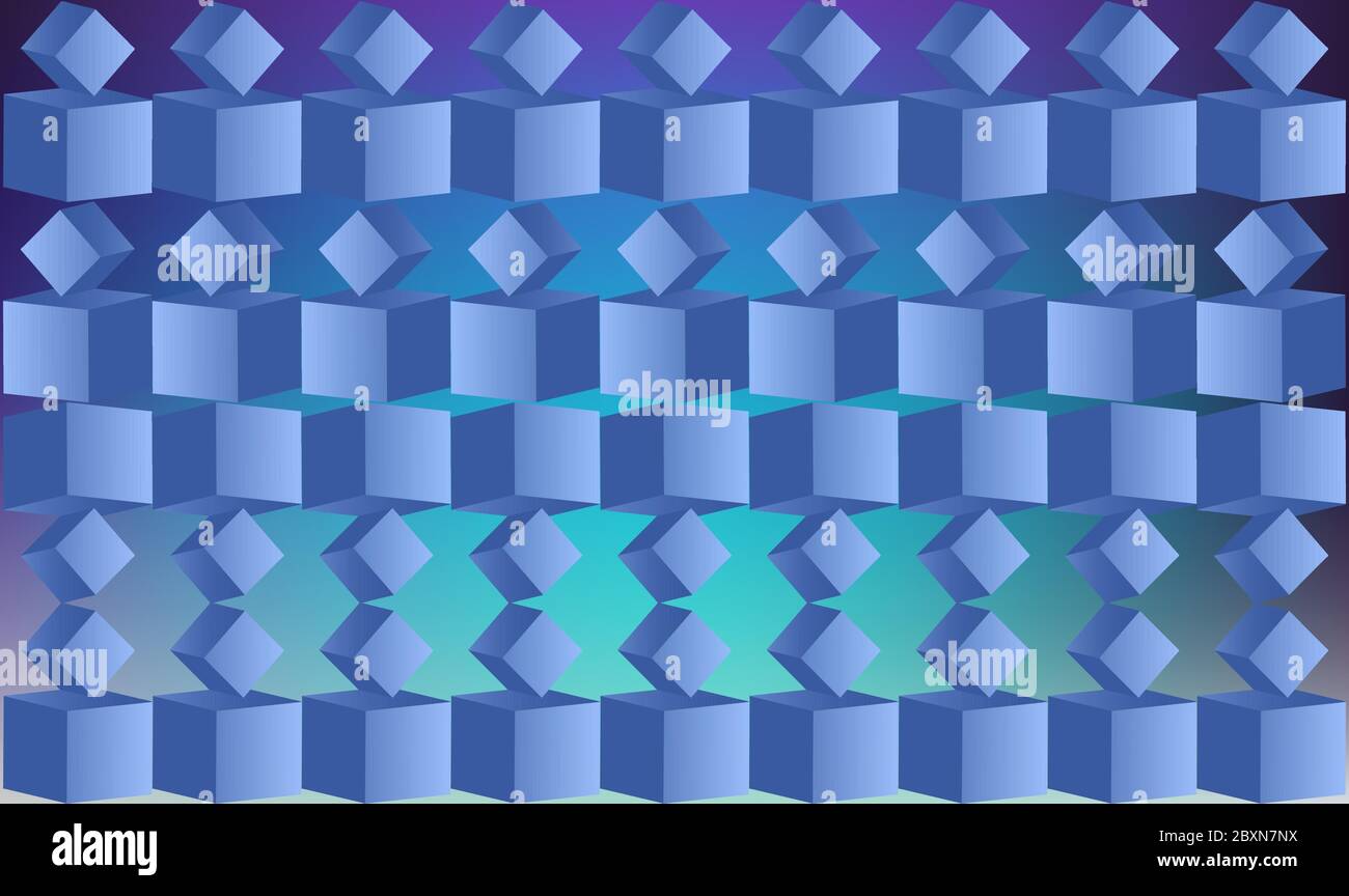 digital textile design of various cubes on abstract background Stock ...
