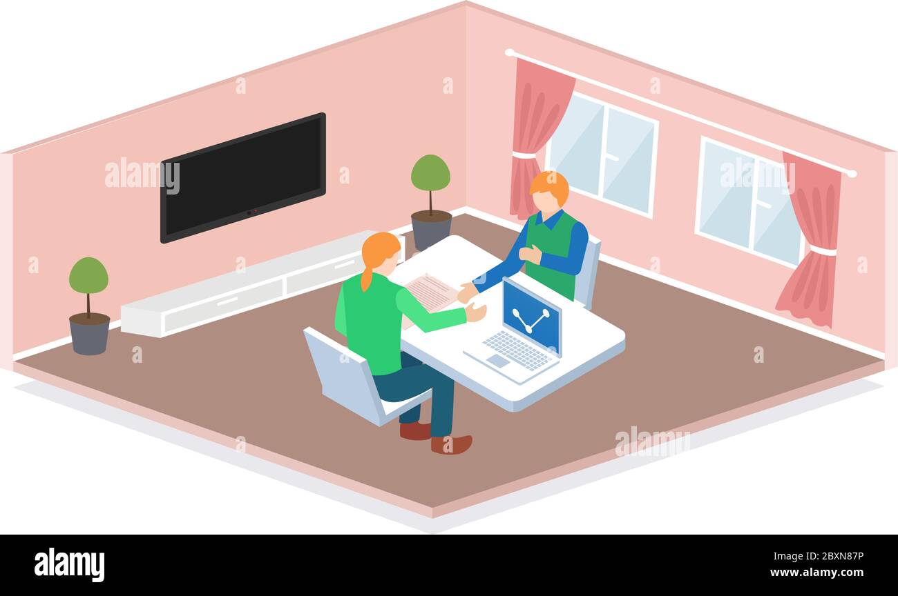 Office building interior + people Stock Vector Images - Alamy