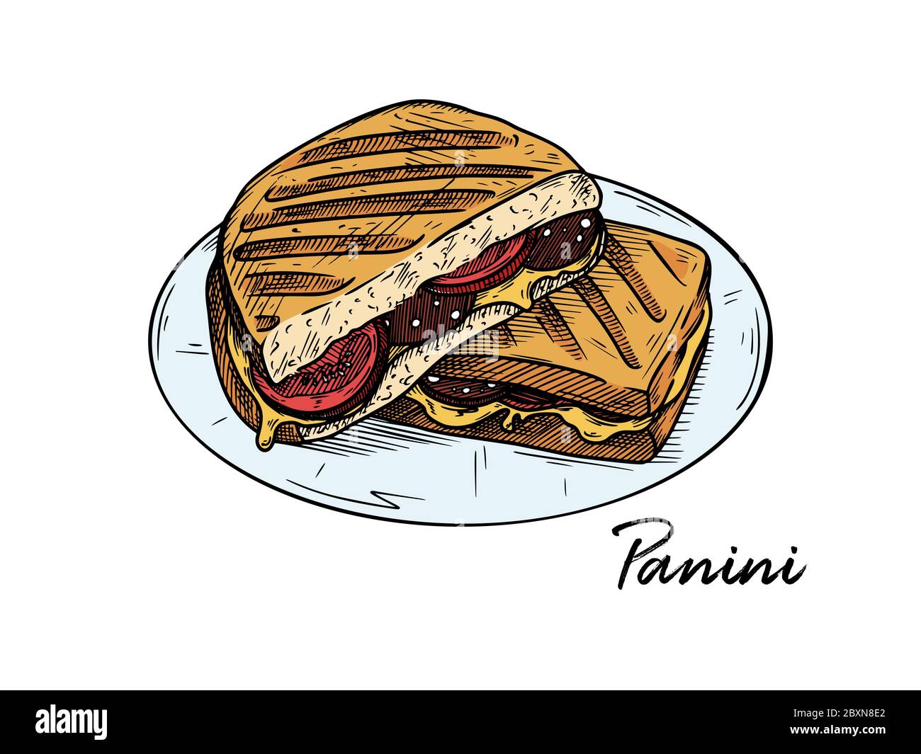 Toasted sandwich vector hi-res stock photography and images - Alamy