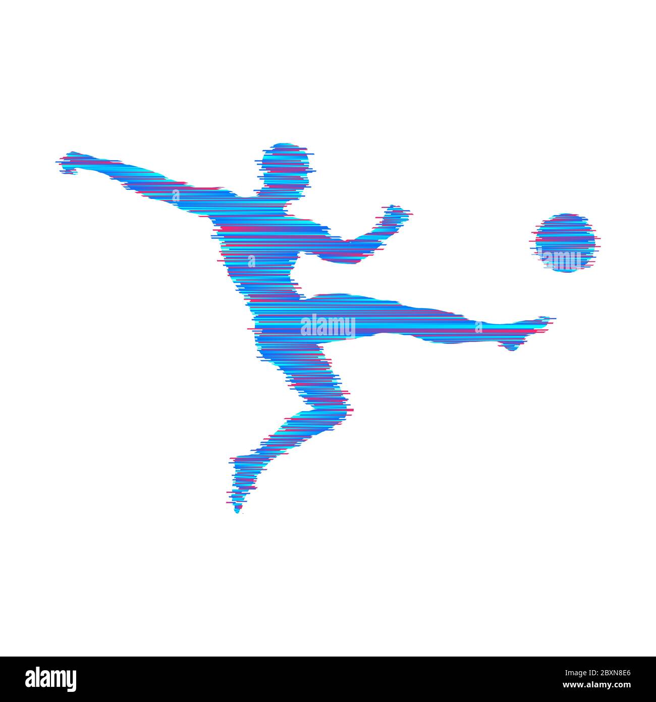 Football player with ball. Vector illustration. Sport symbol Stock ...