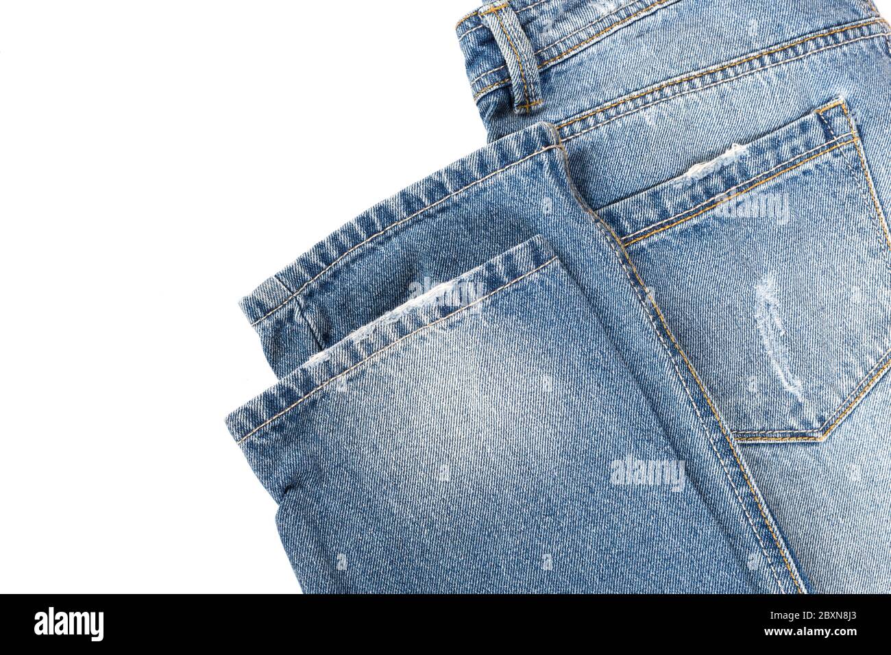 Back of Jeans. pocket texture. isolated Stock Photo - Alamy