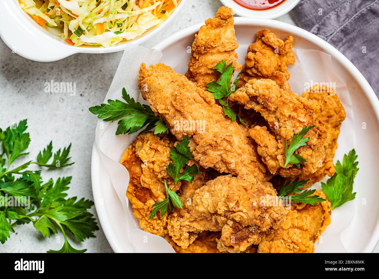Crispy fried chicken top view hi-res stock photography and images - Alamy