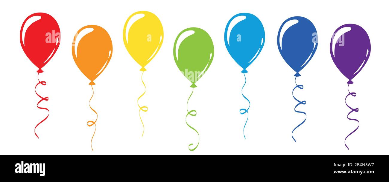 set of balloons in rainbow colors isolated vector illustration EPS10 ...