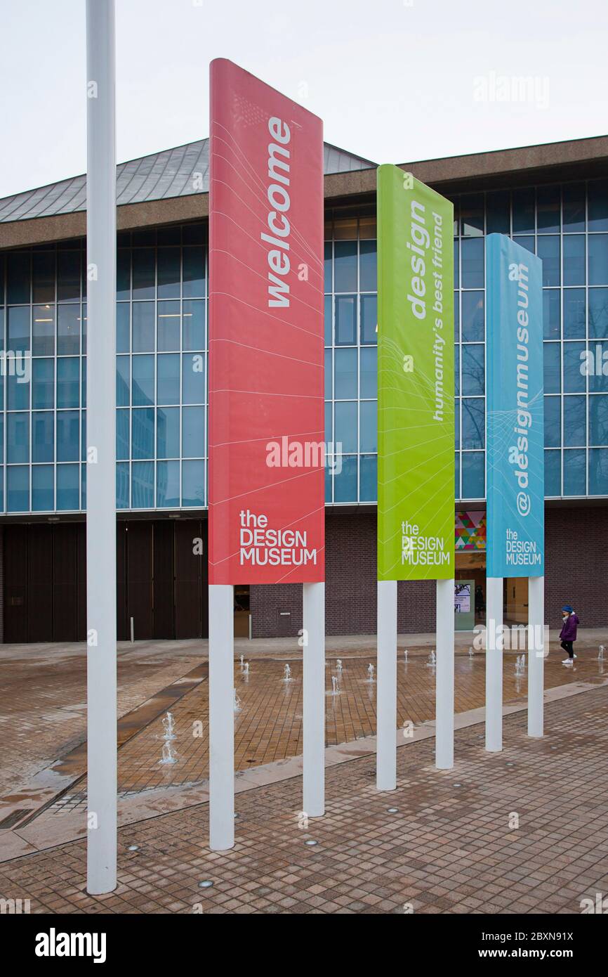 The Design Museum, welcome flags, London, United Kingdom Stock Photo ...
