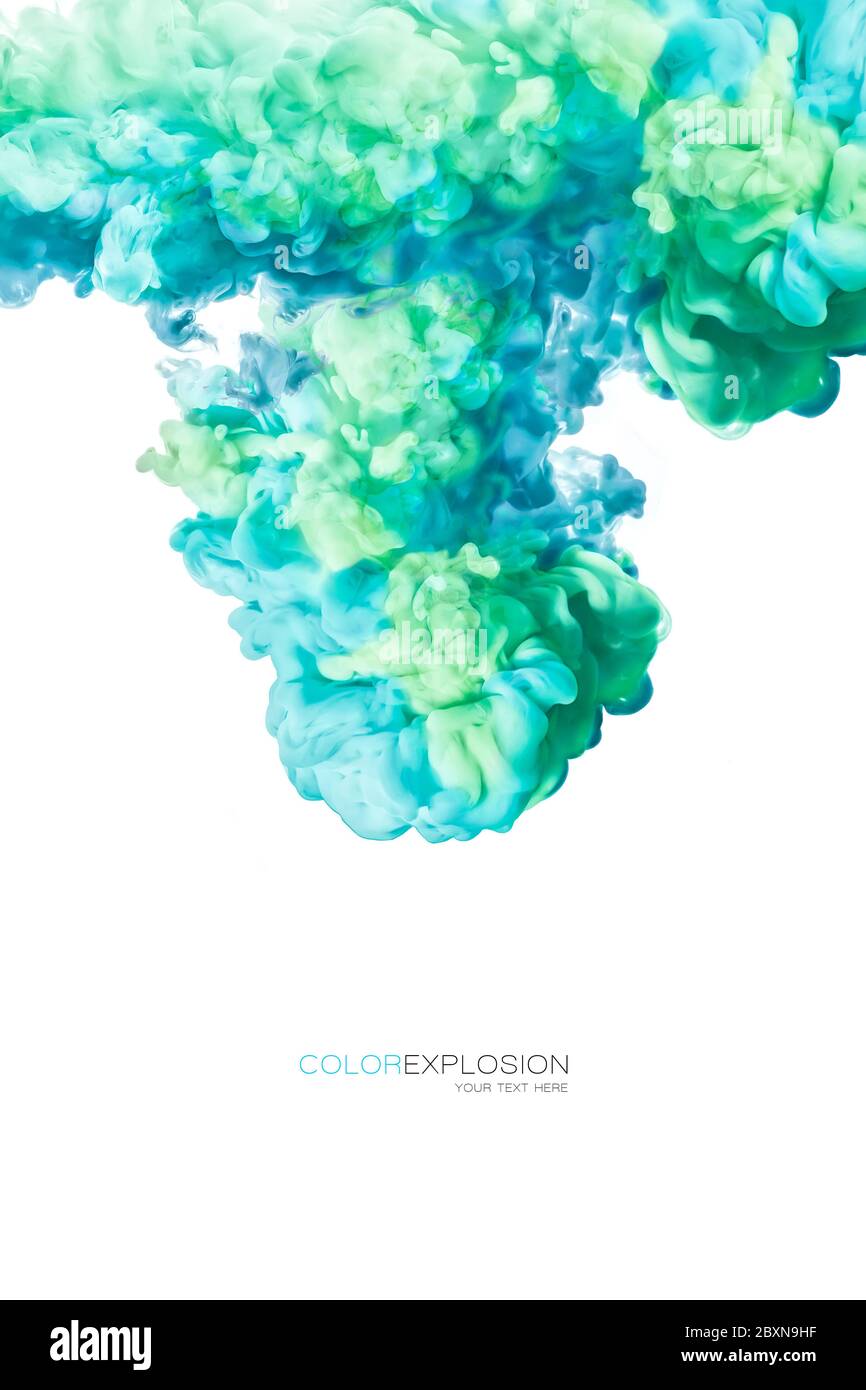 Ink in water isolated on white background. Paint texture. Color ...