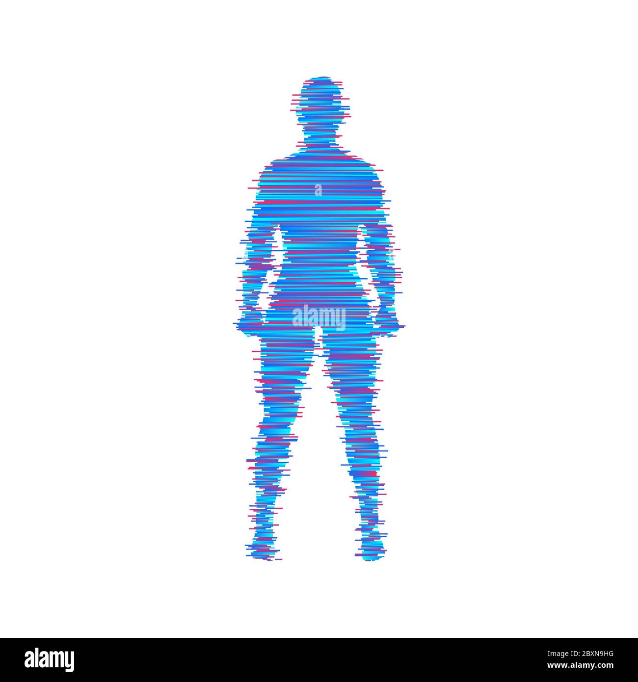 Standing man. 3d human body model. Design element. Man stands on his ...