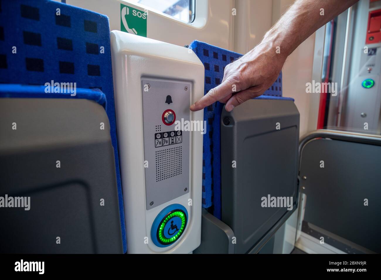 Nuremberg, Germany. 08th June, 2020. An emergency call button is ...