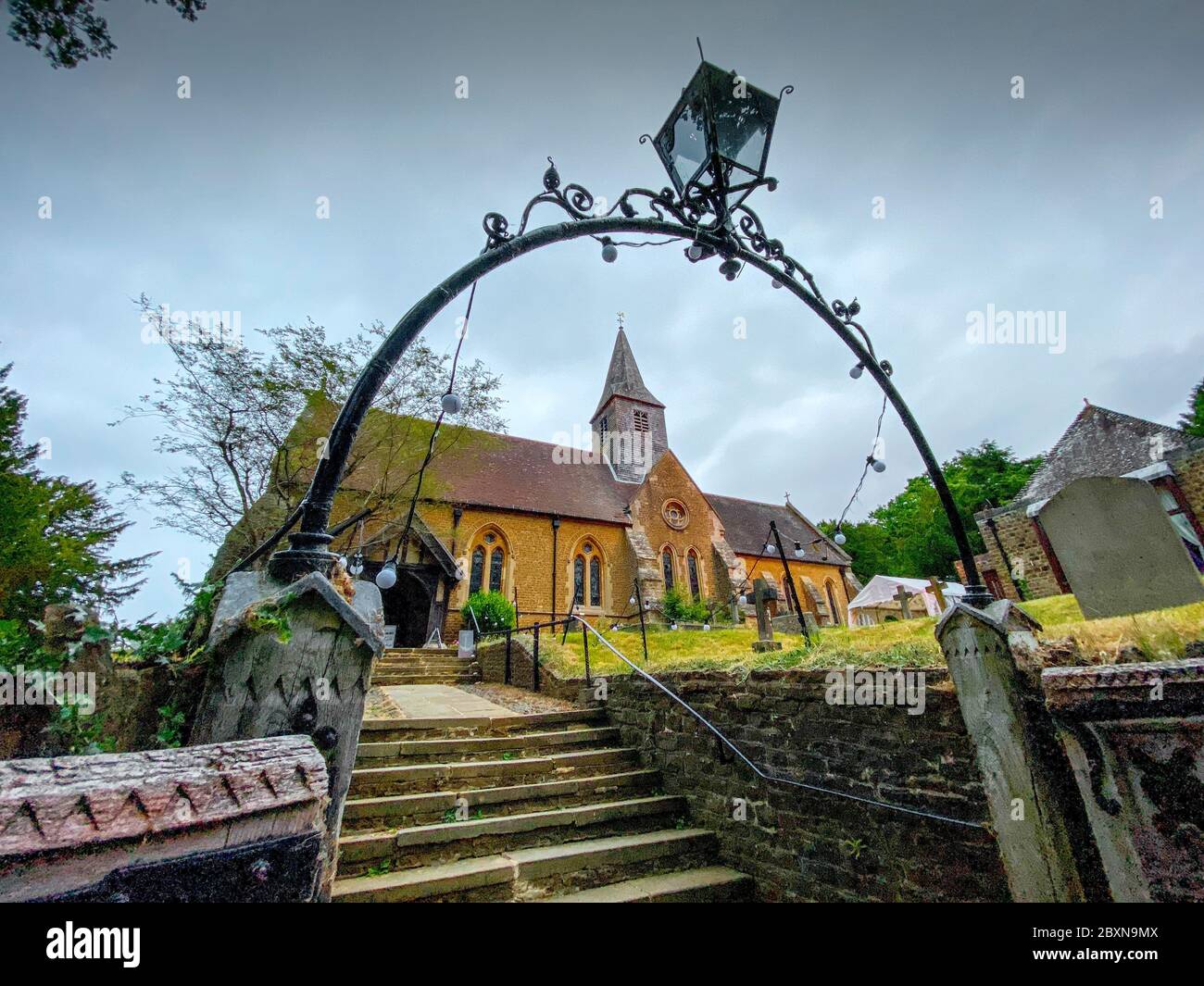 Entrance way to Busbridge Church in Godalming, Surrey, England ...
