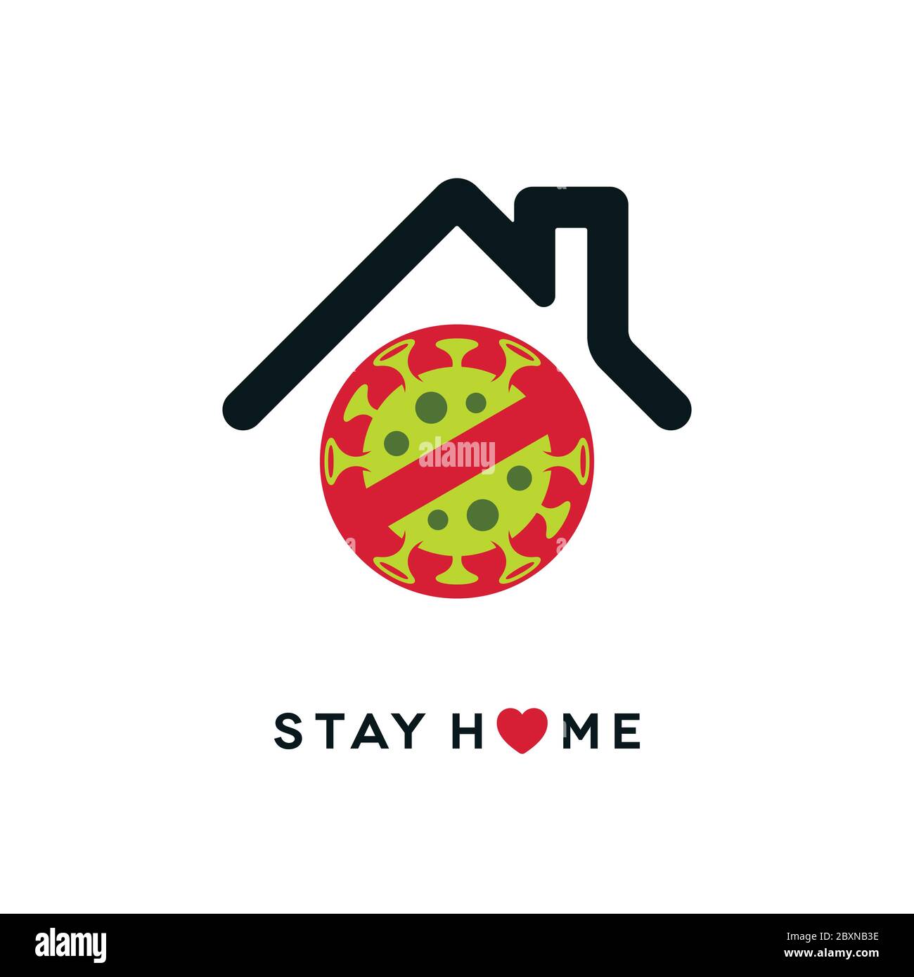 Stay home outbreak concept design. Stop sign with coronavirus covid-19 ...