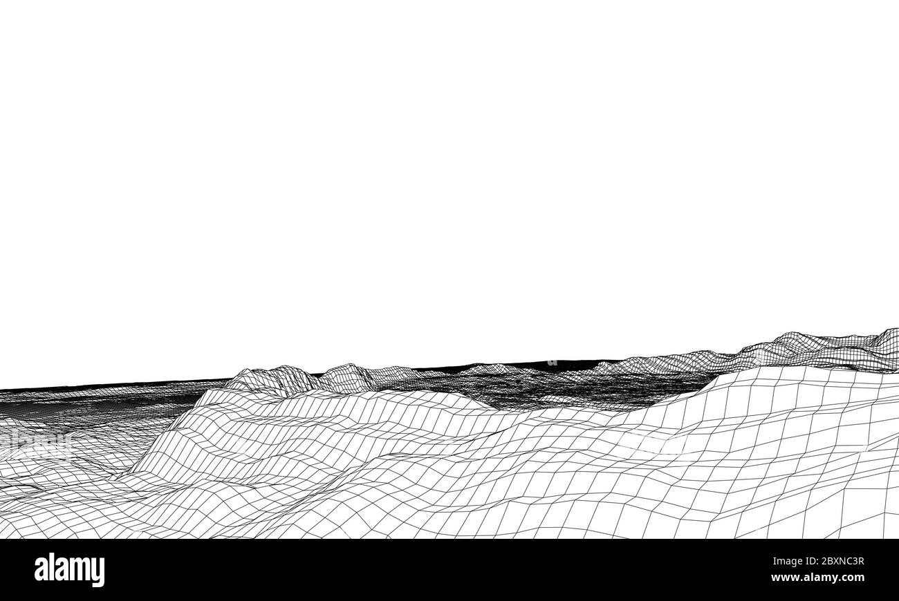 3d wireframe terrain Cut Out Stock Images & Pictures - Alamy
