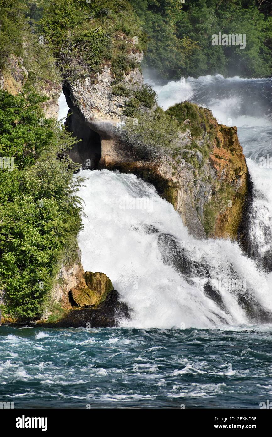 Rhine falls in Switzerland on a beautiful blue sky day Stock Photo - Alamy