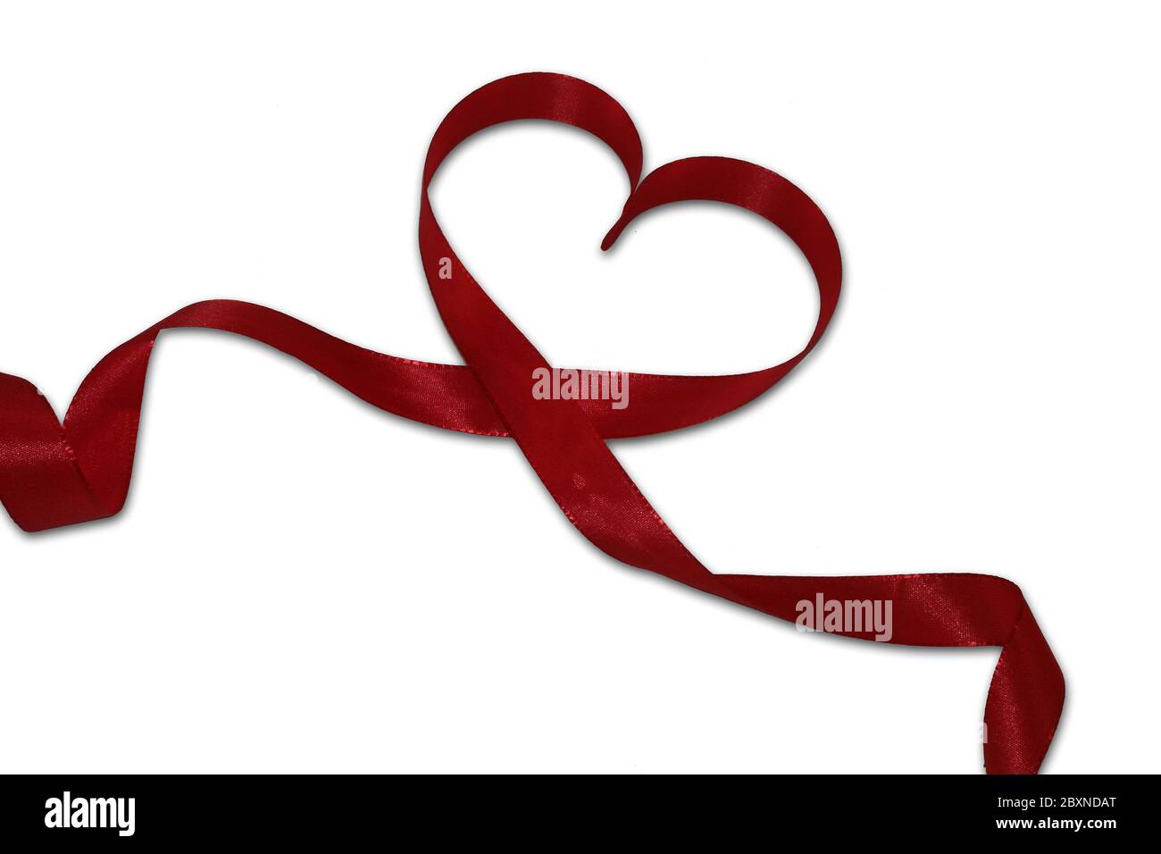 Heart from red ribbon Stock Photo - Alamy