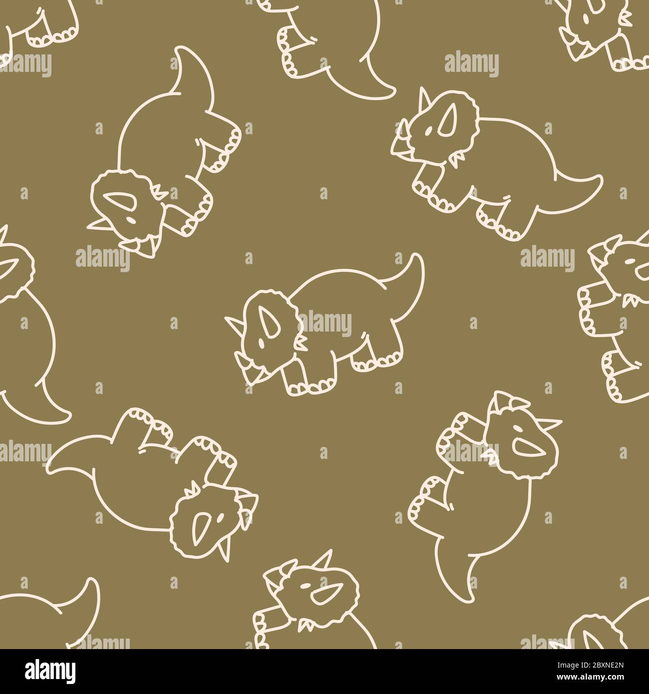 Seamless background Triceratops dinosaur gender neutral baby pattern ...