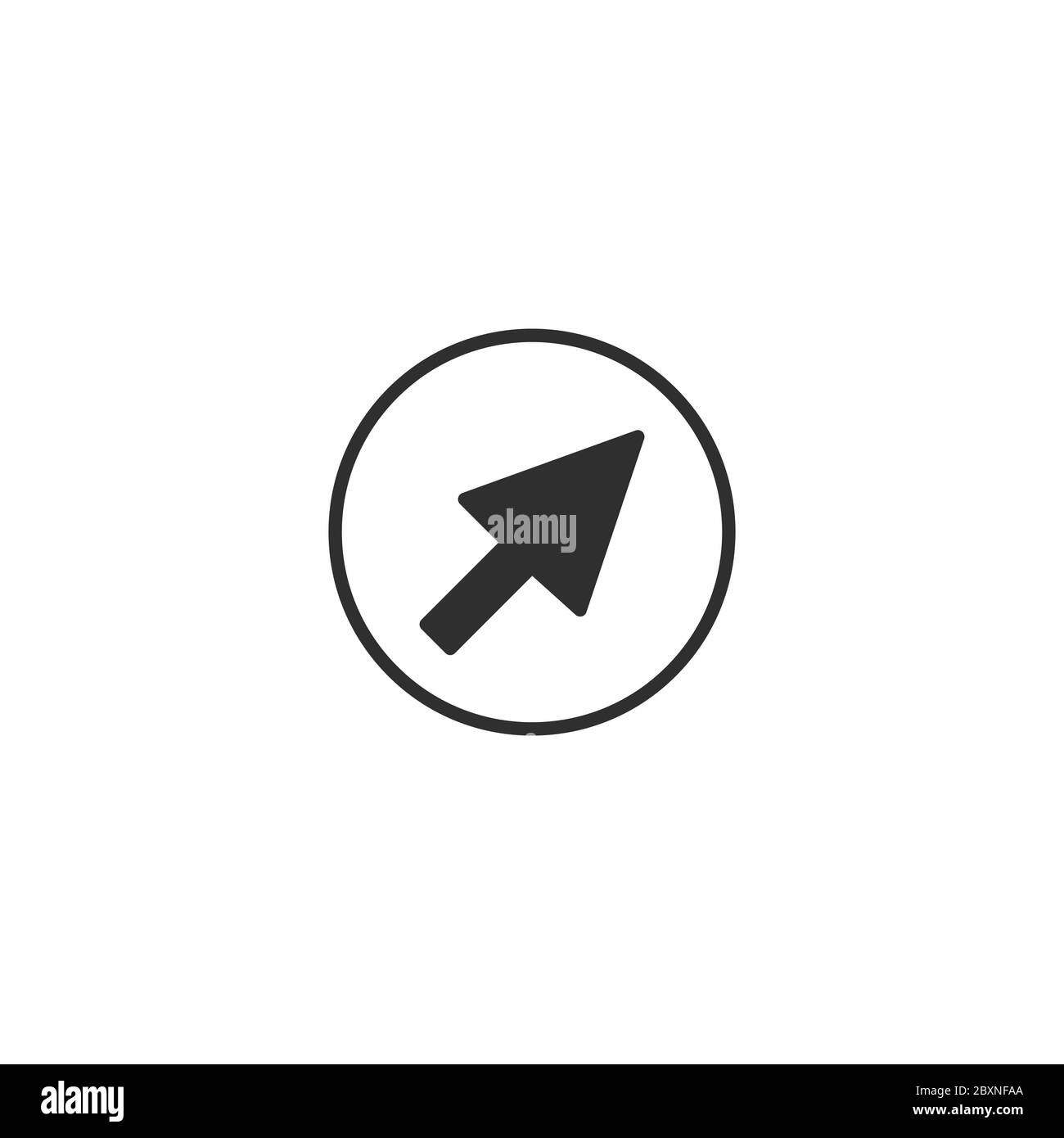 Mouse Arrow Cursor Icon In Circle Link Or Click Icon Stock Vector