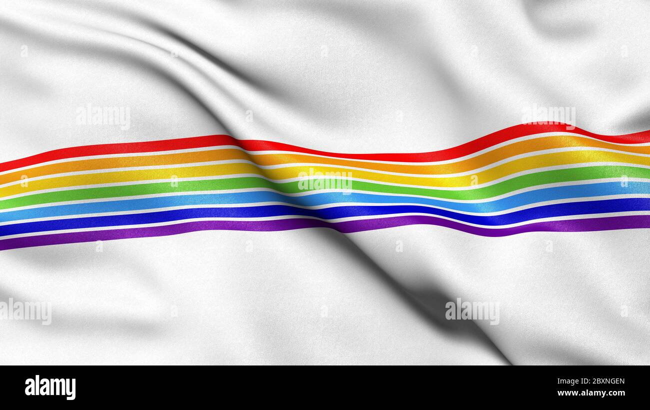 Flag of the Jewish Autonomous Oblast waving in the wind. 3D ...