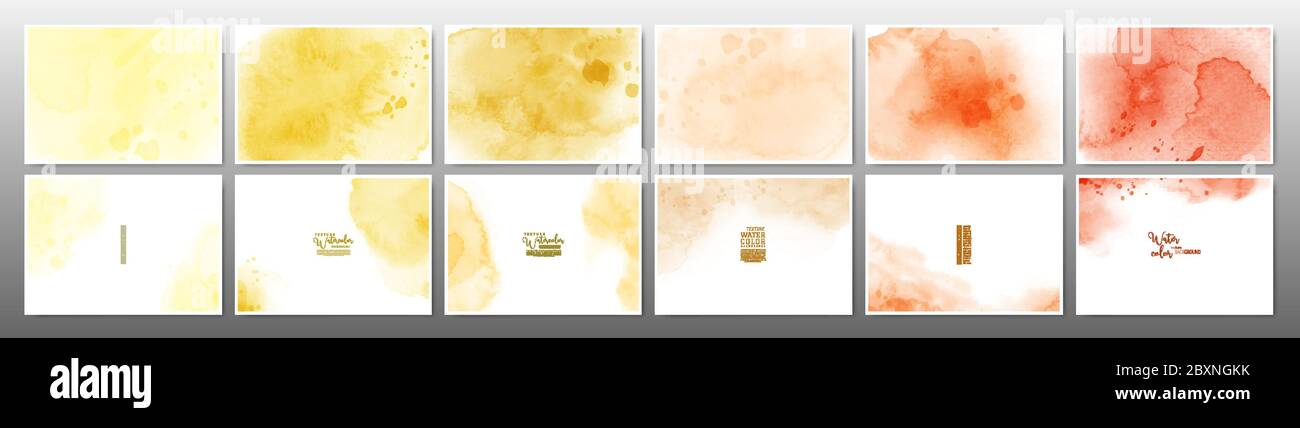 Set of pastel watercolor background. Stain artistic hand-painted vector ...