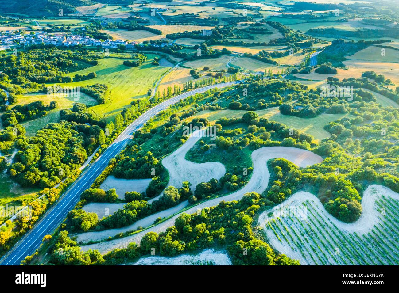 Rural area and road Stock Photo - Alamy