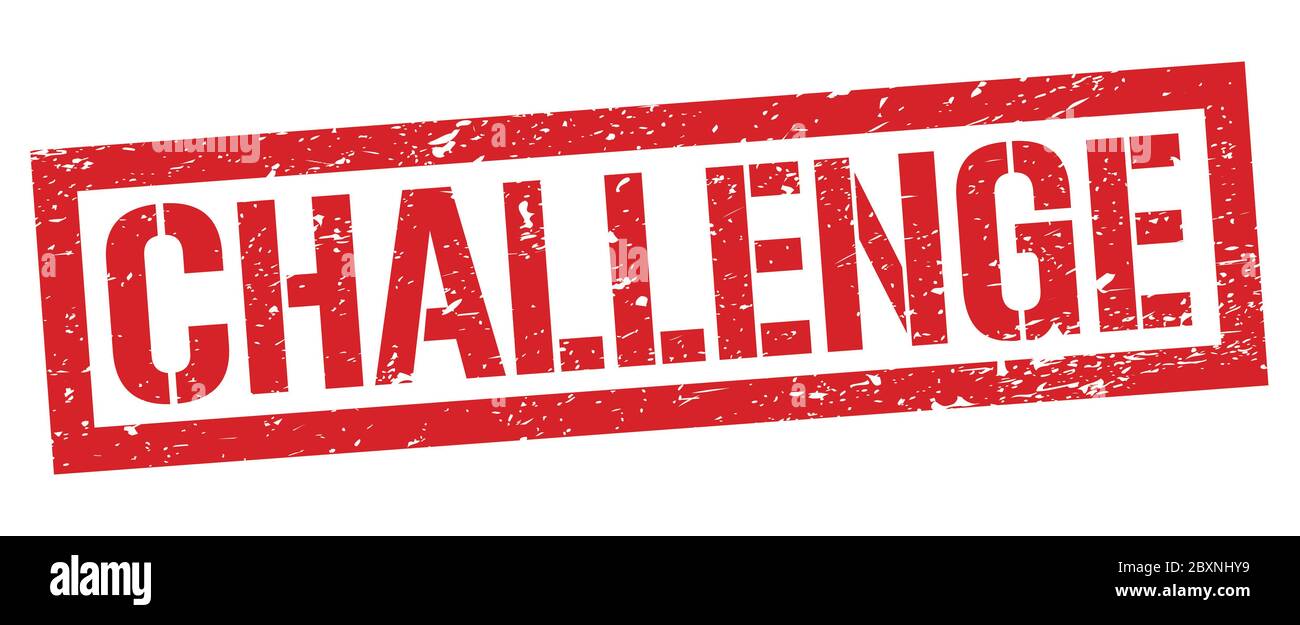CHALLENGE red rectangle stamp Stock Photo - Alamy