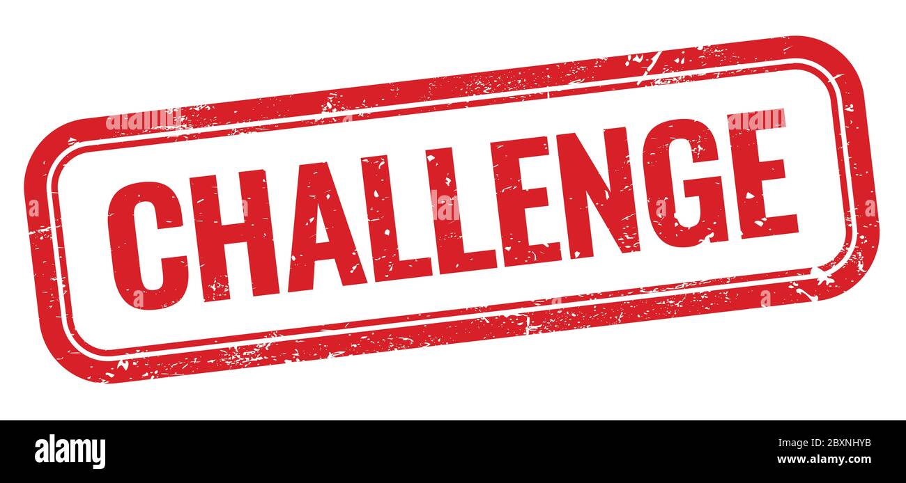 CHALLENGE red rectangle stamp Stock Photo - Alamy