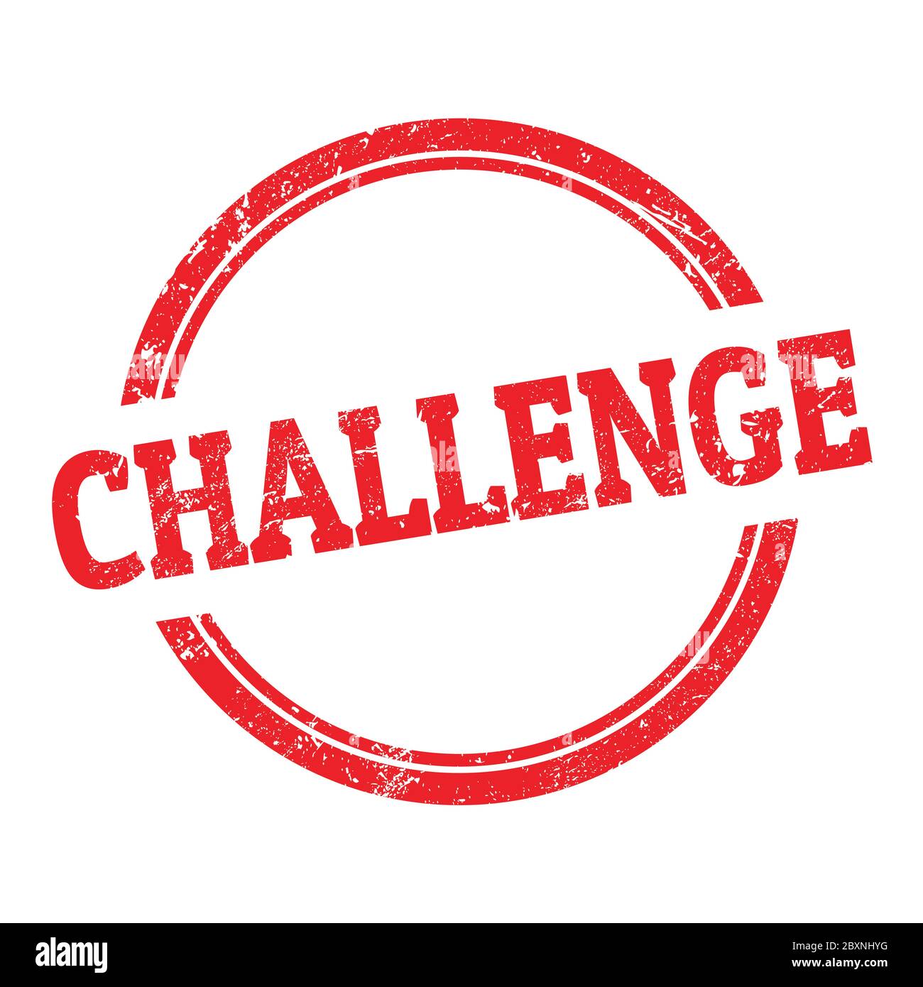 CHALLENGE red round stamp Stock Photo - Alamy