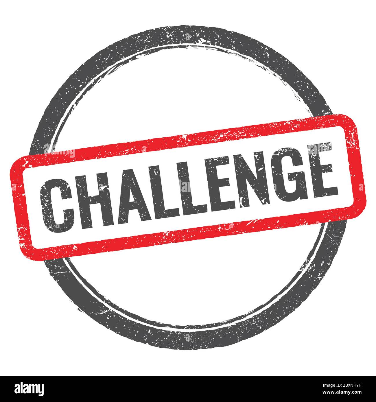CHALLENGE red black round stamp Stock Photo - Alamy