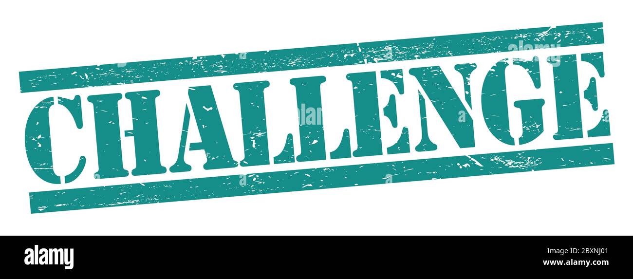 CHALLENGE blue grungy stamp Stock Photo - Alamy