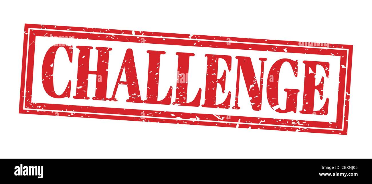 CHALLENGE red grungy stamp Stock Photo - Alamy