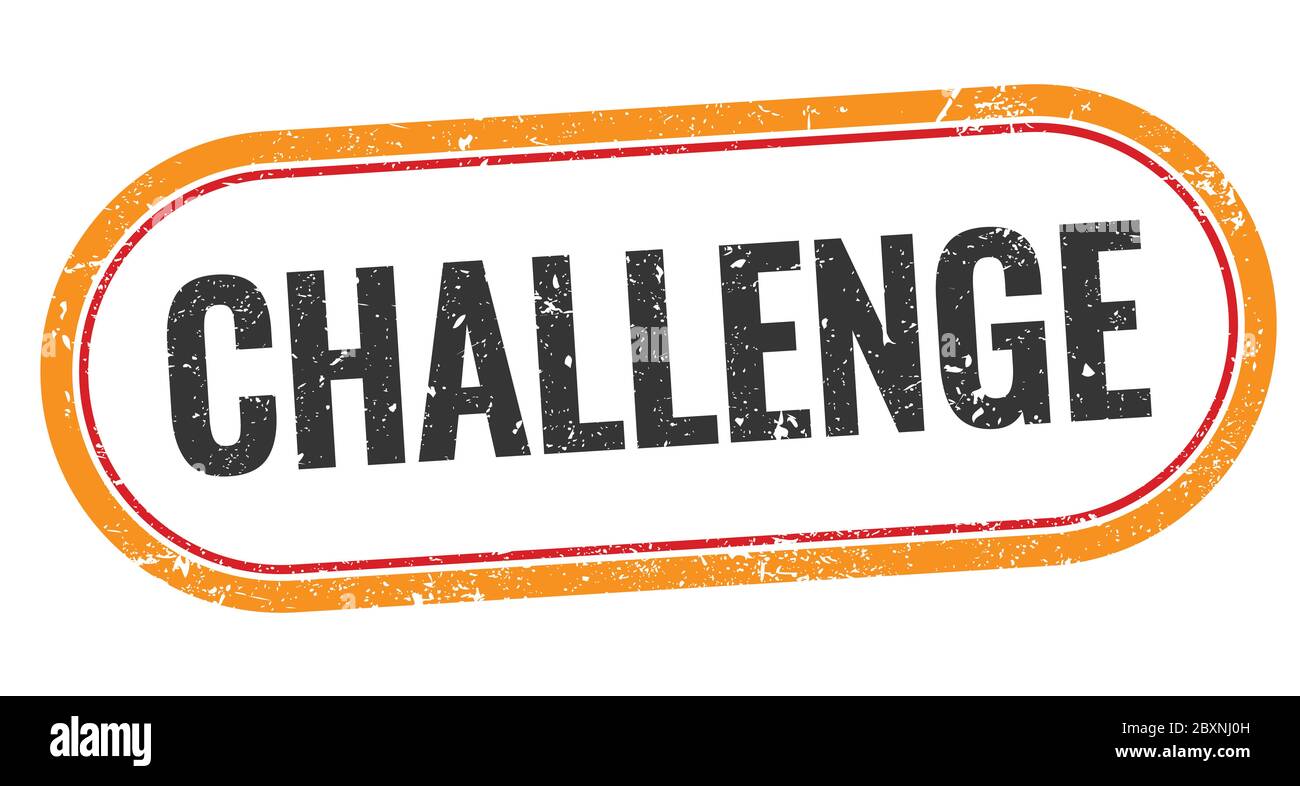 CHALLENGE orange black stamp Stock Photo - Alamy