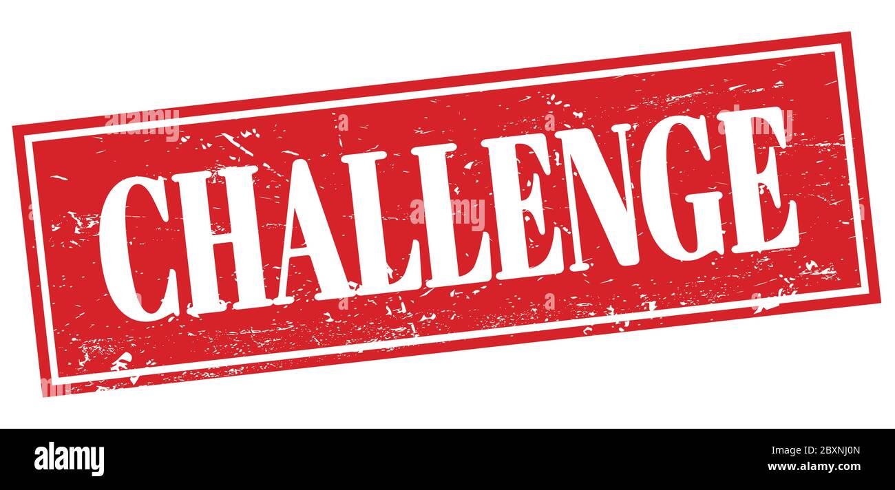 CHALLENGE red rectangle stamp Stock Photo - Alamy