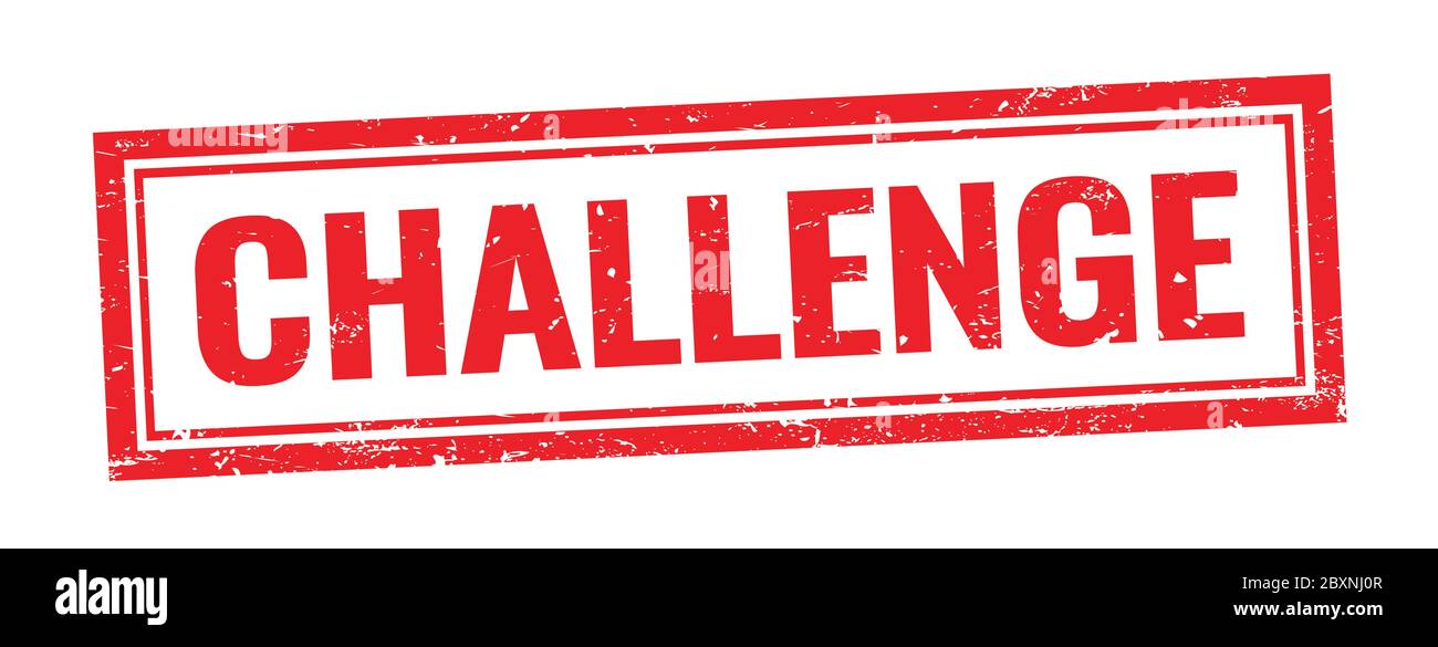 CHALLENGE red rectangle stamp Stock Photo - Alamy