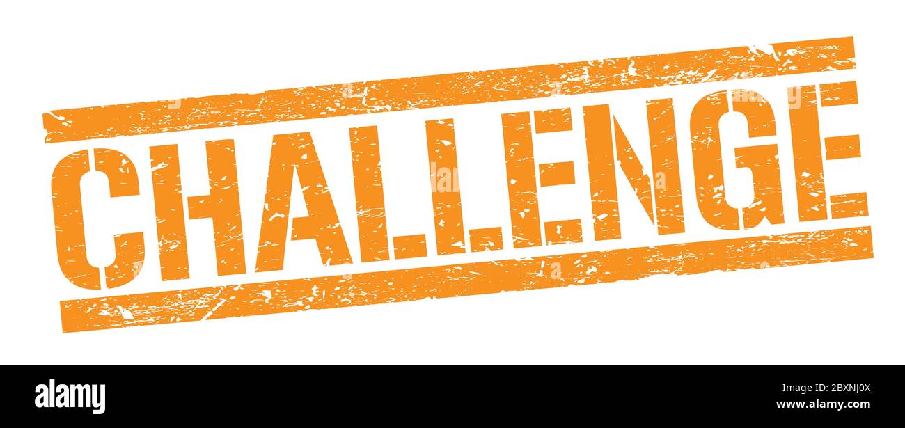 CHALLENGE orange rectangle stamp Stock Photo - Alamy