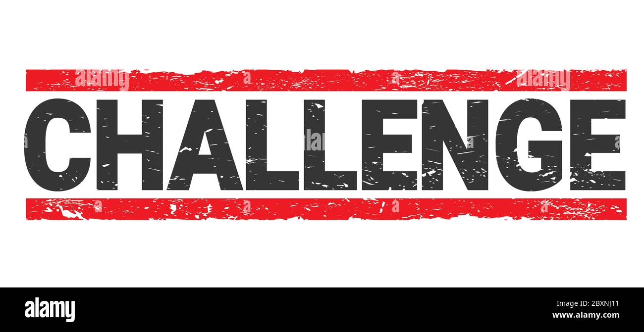 CHALLENGE red black stamp Stock Photo - Alamy