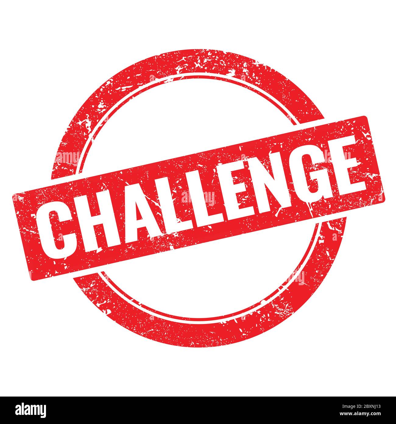 CHALLENGE red round stamp Stock Photo - Alamy