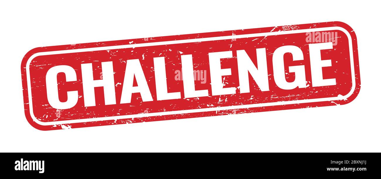 CHALLENGE red rectangle stamp Stock Photo - Alamy