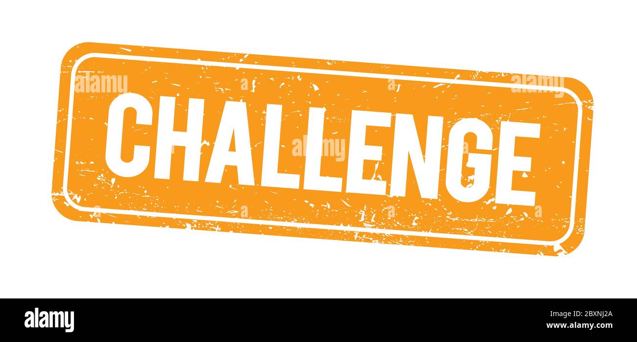 CHALLENGE orange grungy stamp Stock Photo - Alamy