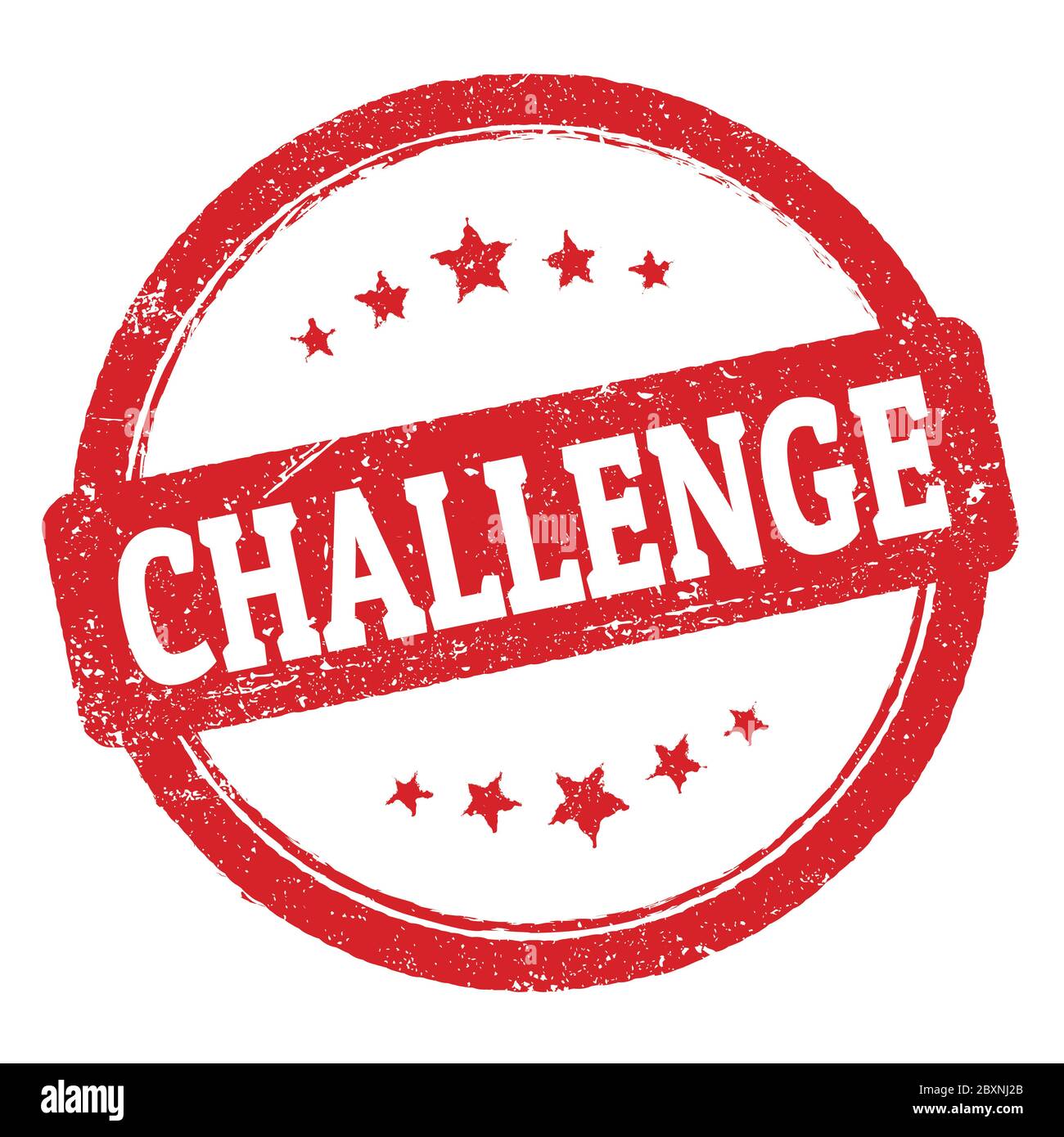 CHALLENGE red round stamp Stock Photo - Alamy