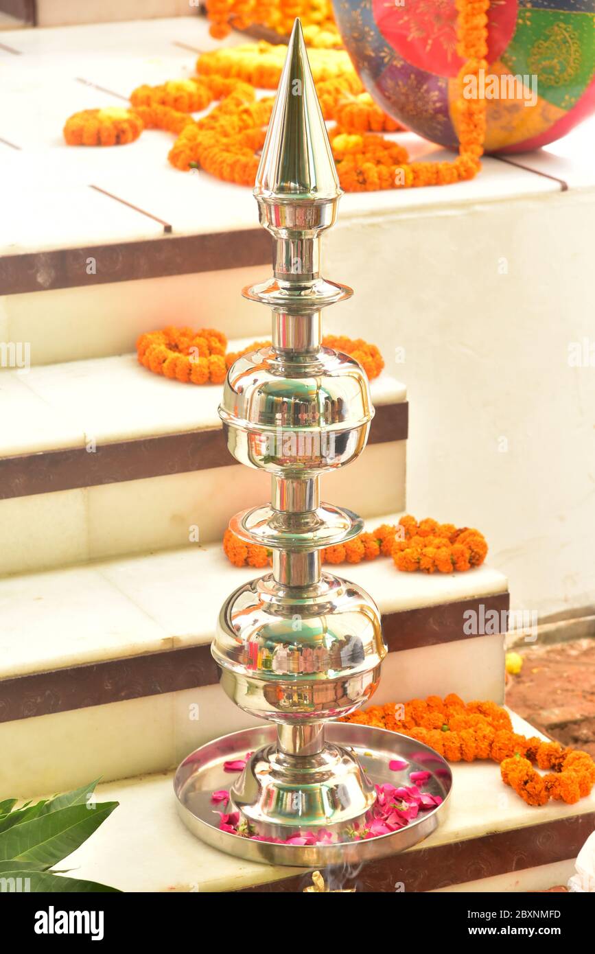 Brass Temple Kalash used before worship in temples Stock Photo - Alamy