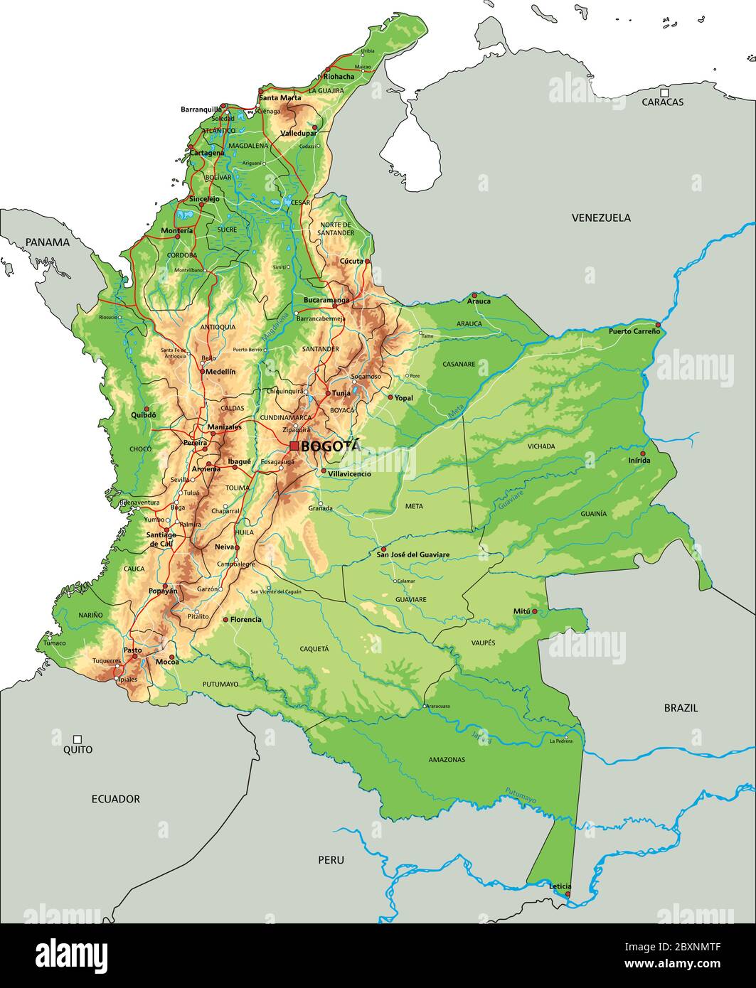 Colombian Geographical Map