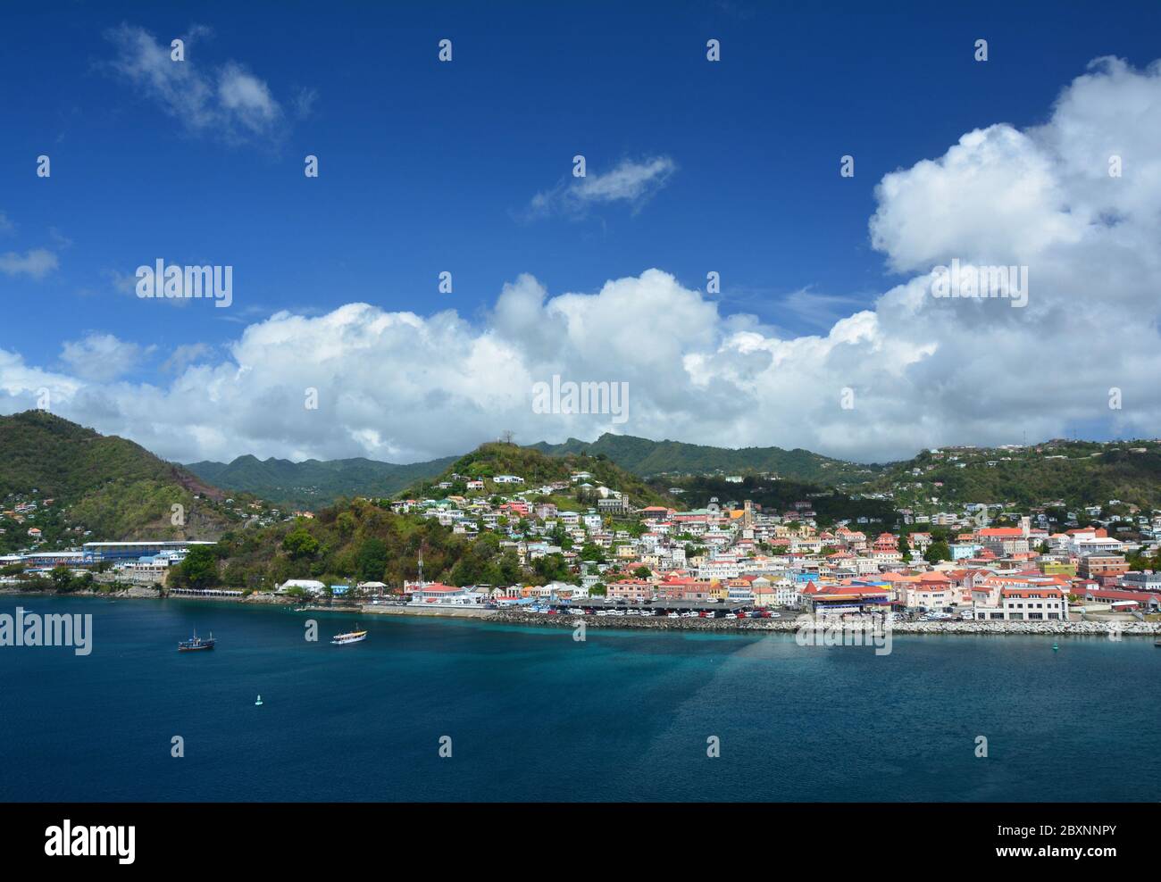 Saint George city port on Grenada island, Caribbean Stock Photo - Alamy