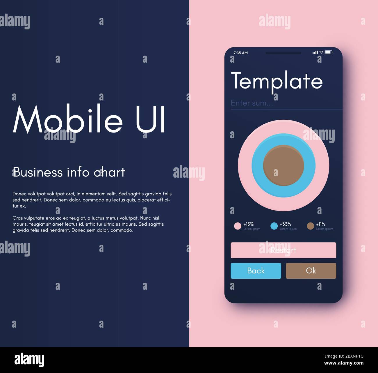 Mobile application infographic interface. Ui design, vector ...