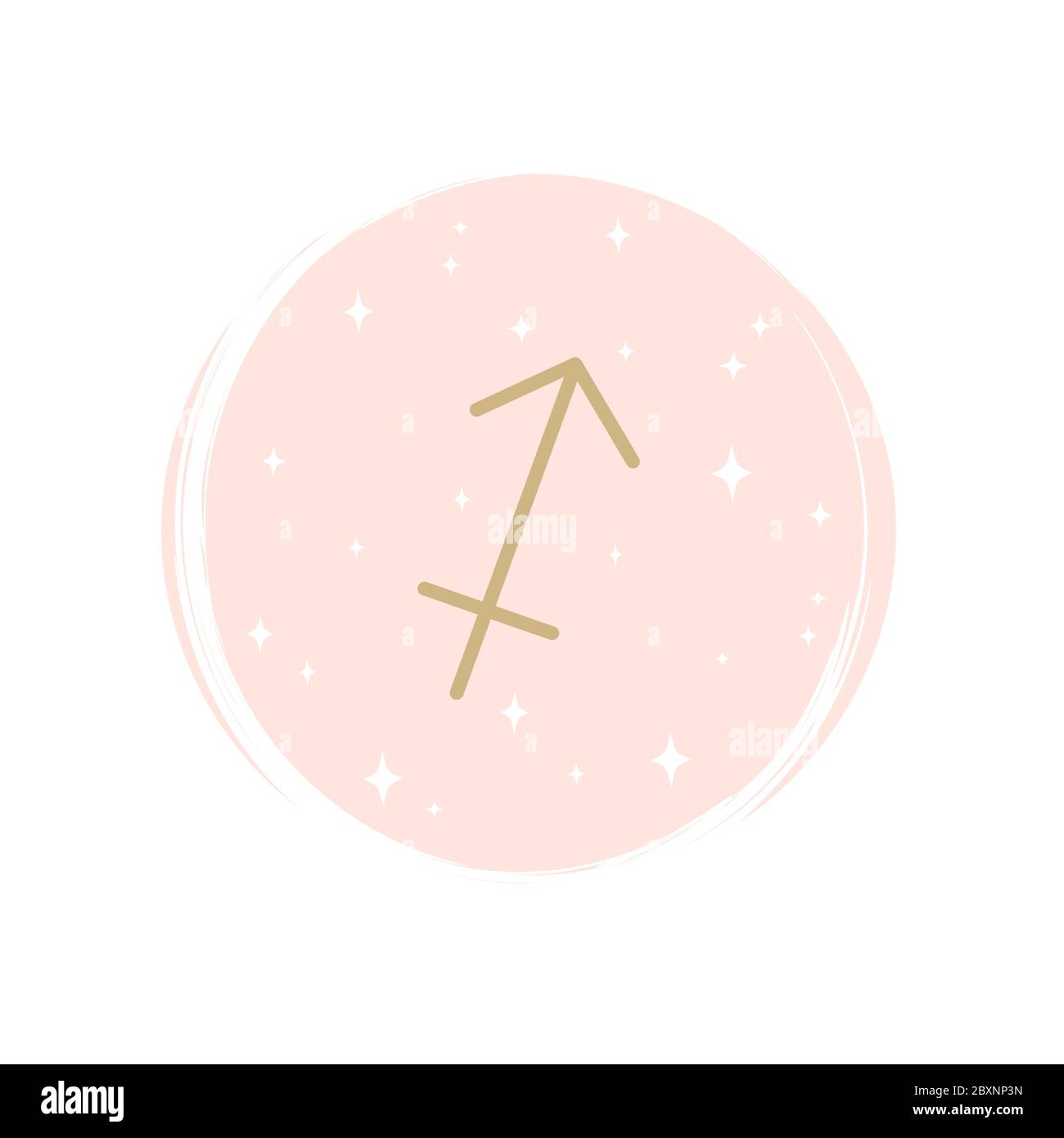 Cute zodiac sagittarius icon logo vector illustration on circle with ...
