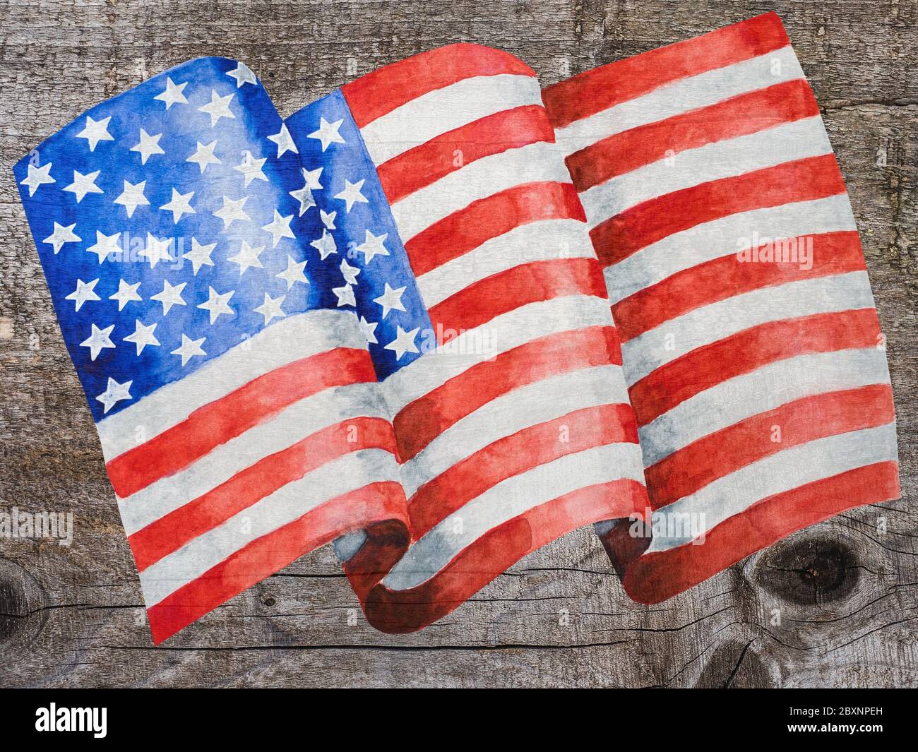 Beautiful drawing of the American Flag. Closeup Stock Photo - Alamy