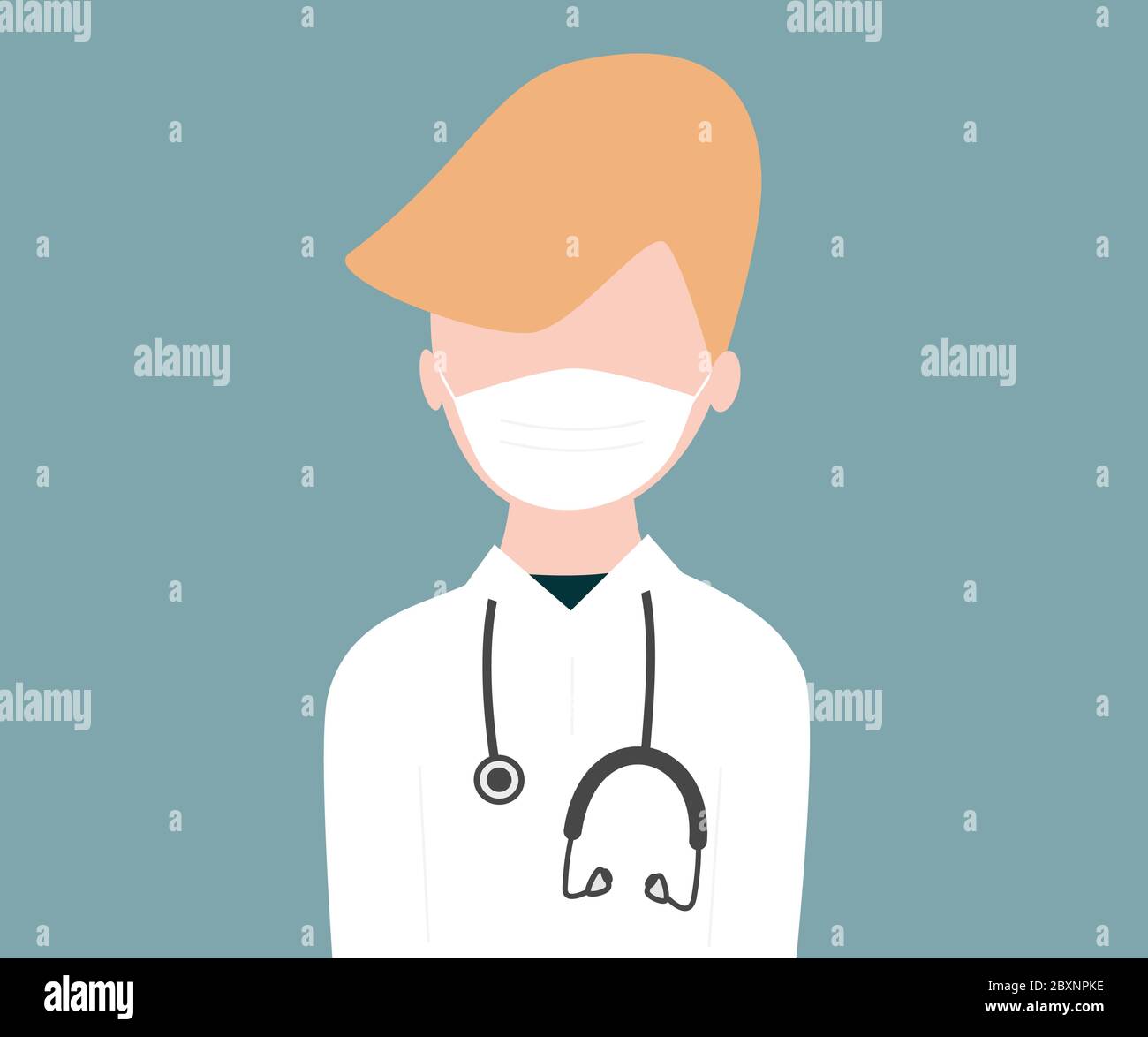 Doctor character with medical mask vector illustration isolated on ...