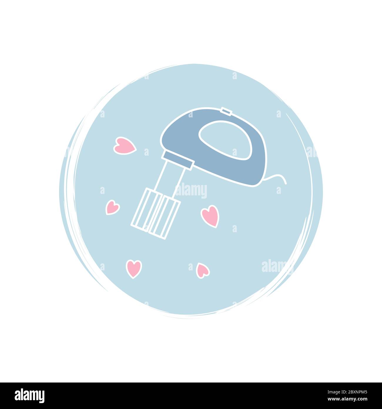 Mixer icon logo vector illustration on circle with brush texture for ...