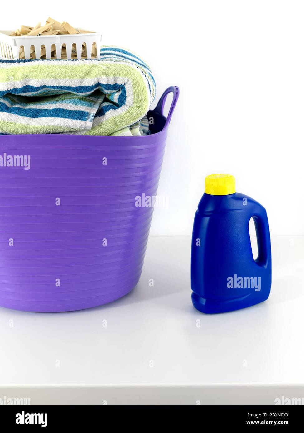 A laundry items isolated against a white background Stock Photo - Alamy