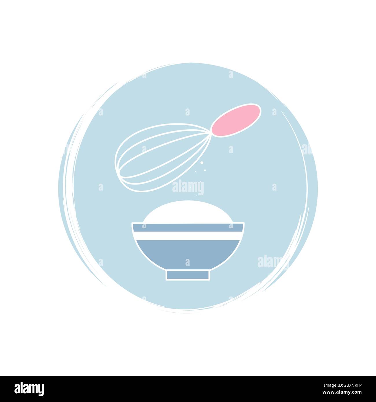 Wisk kitchen tool icon logo vector illustration on circle with brush ...