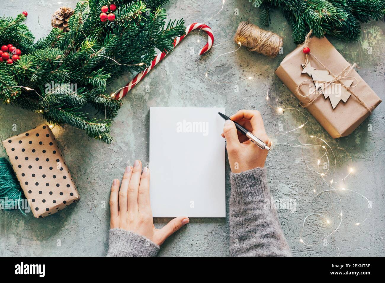 Woman write christmas letter hi-res stock photography and images - Alamy