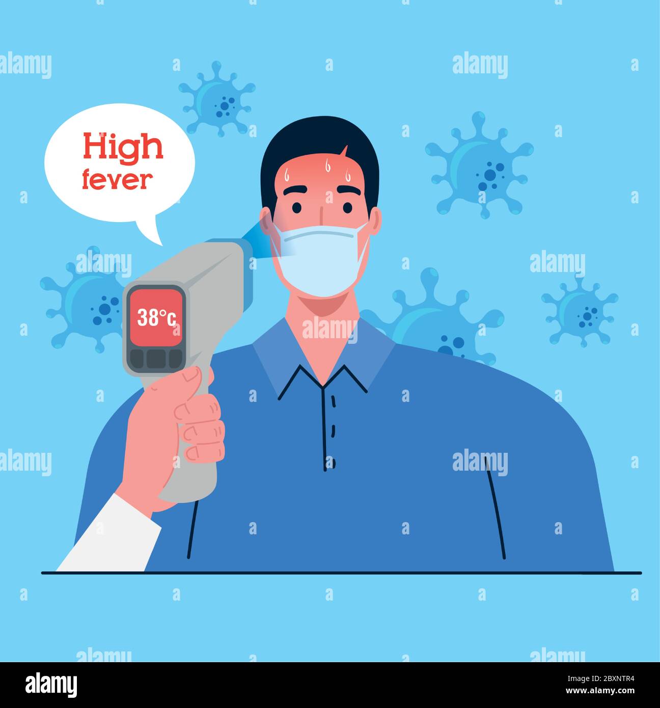 covid 19 coronavirus, hand holding infrared thermometer to measure body ...