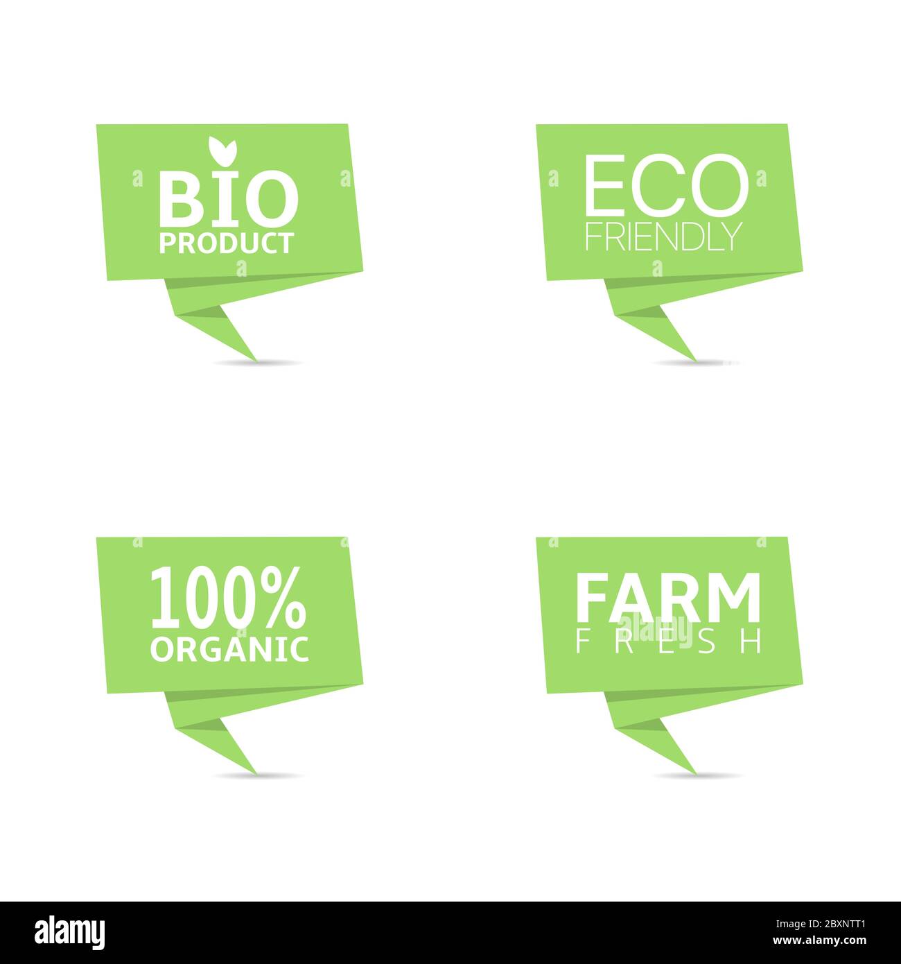 Organic food green label set Stock Vector Image & Art - Alamy
